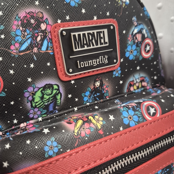 Loungefly | Bags | Loungefly Marvel Kids Backpack Black Red And Blue ...